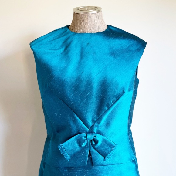 Vintage | Dresses | Vintage Blue Silk 2 Piece Dress Set | Poshmark